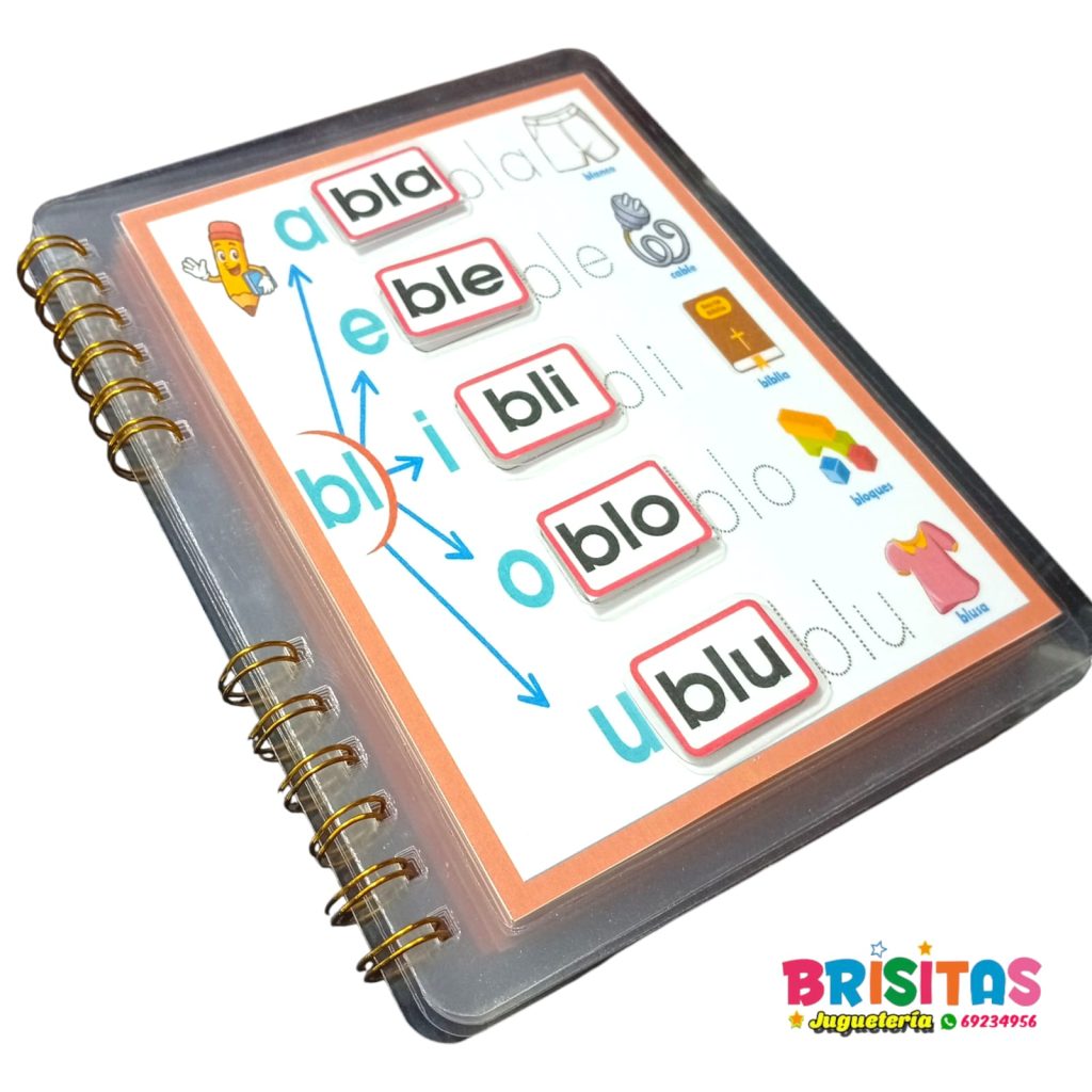 Libro de aprendizaje Sílabas Trabadas con Velcro – Juguetería Brisitas