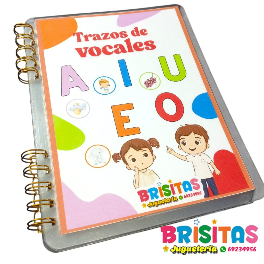 Libro de aprendizaje Vocales y Trazos con Velcro – Juguetería Brisitas